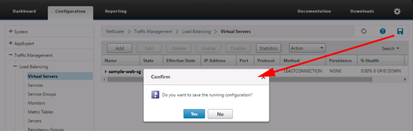 Setting up basic load balancing in Citrix NetScaler
