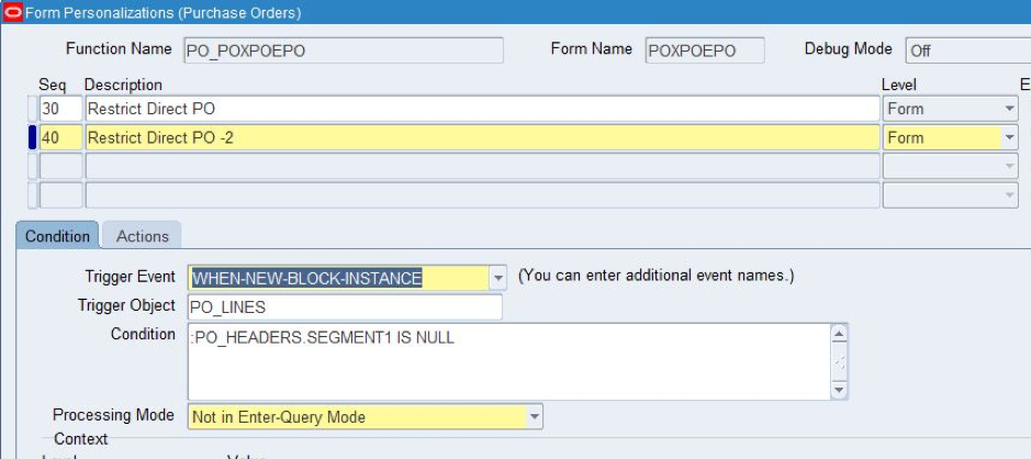 Restrict Manual Creation Of Oracle Purchase Orders