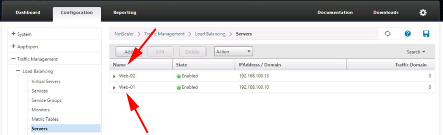 Setting up basic load balancing in Citrix NetScaler